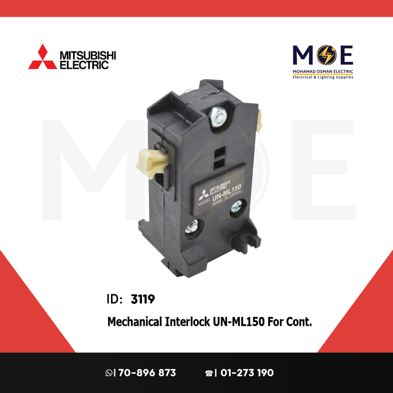 Mitsubishi Mechanical Interlock UN-ML150 For Contactor SN150 ...