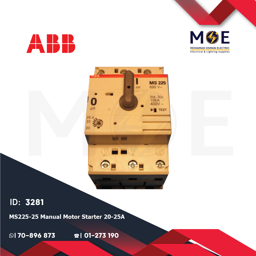 ABB MS225-25 Manual Motor Starter Circuit Breaker 20-25A ...