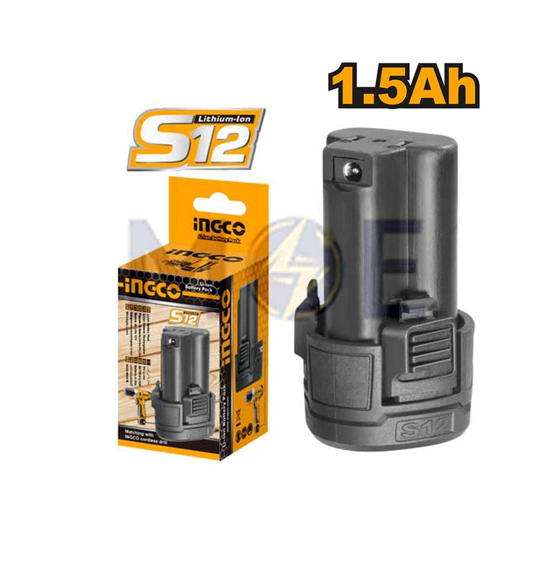 INGCO 12V 1.5Ah Lithium-ion Battery Pack for S12 Tools FBLI12152 ...
